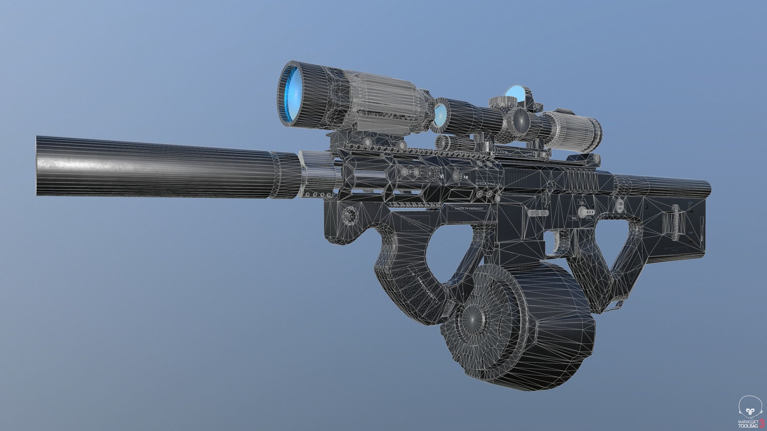 3D model AR-15 Low Poly gun with scope VR / AR / low-poly | CGTrader