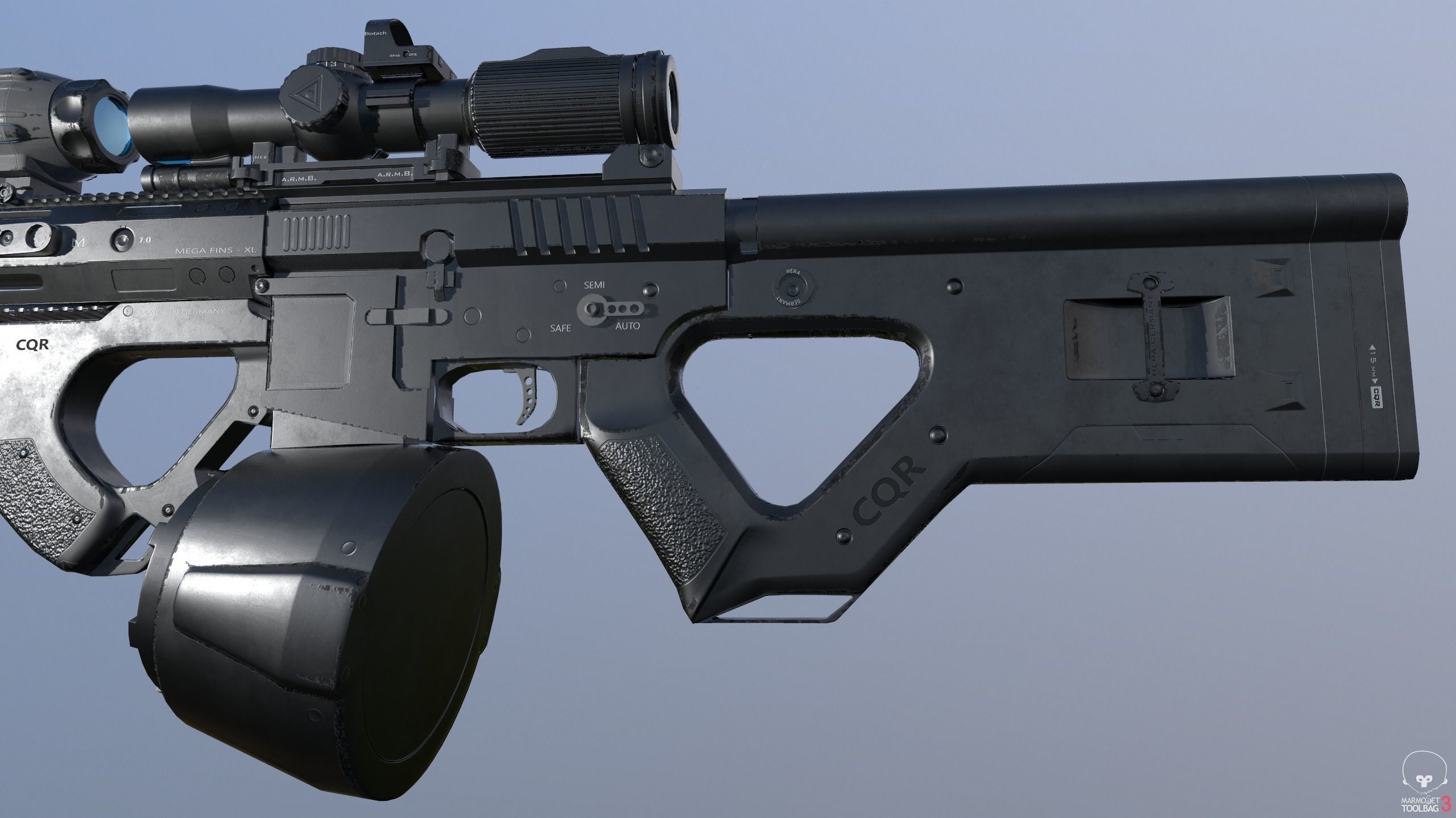 3D model AR-15 Low Poly gun with scope VR / AR / low-poly | CGTrader