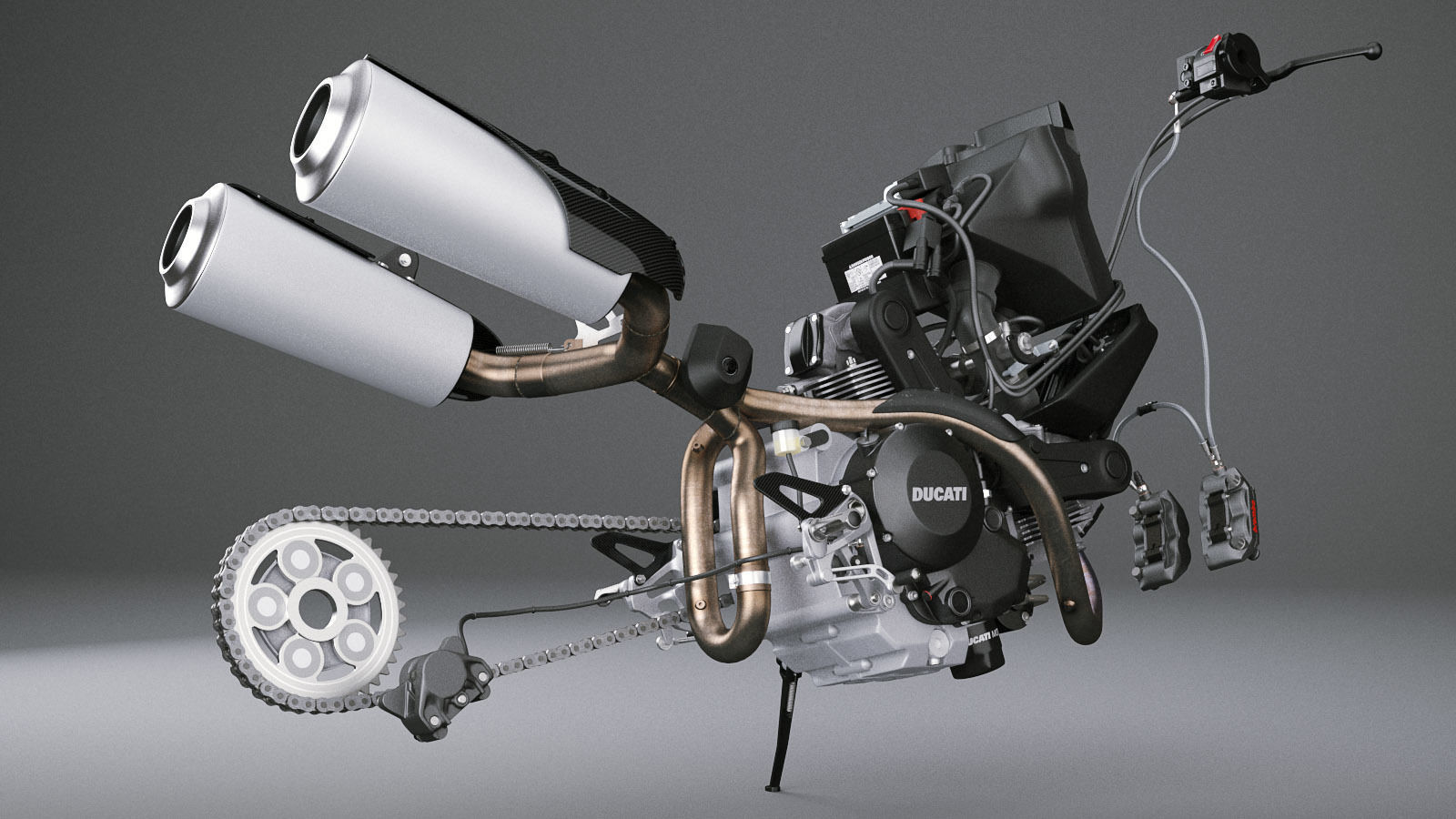Motorcycle Engine Exhaust Brakes 3D model | CGTrader
