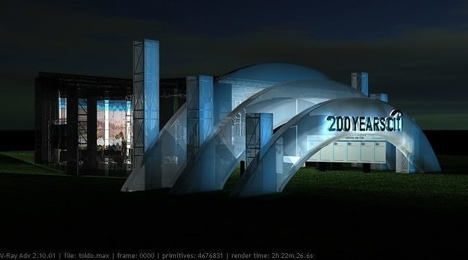 Awning for giant event 3D model | CGTrader