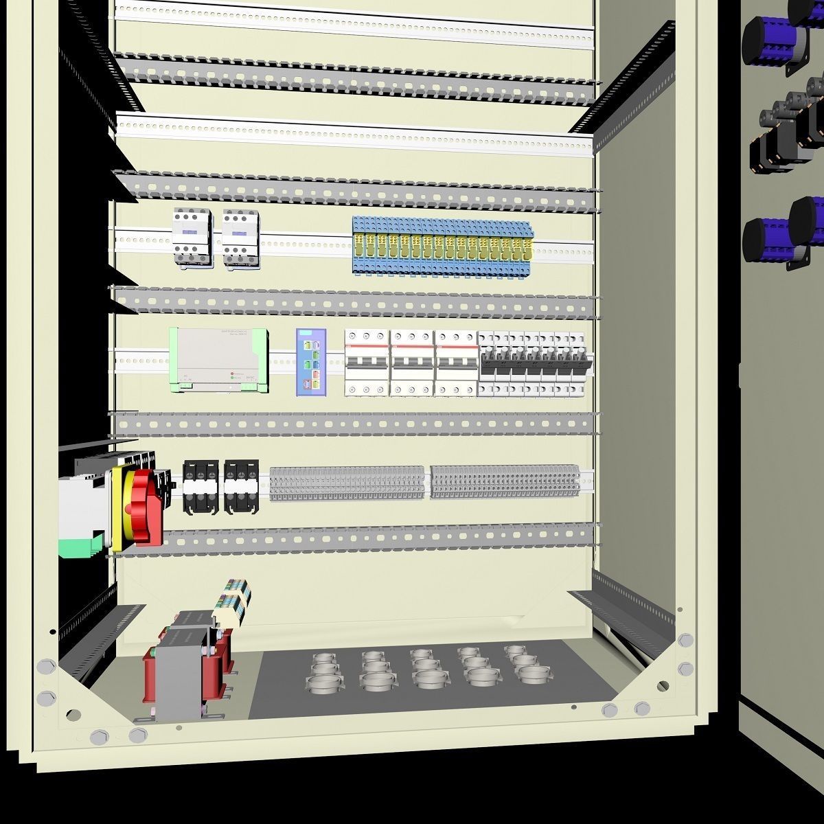 SYNCHRONIZING PANEL SWITCHGEAR 3D model | CGTrader