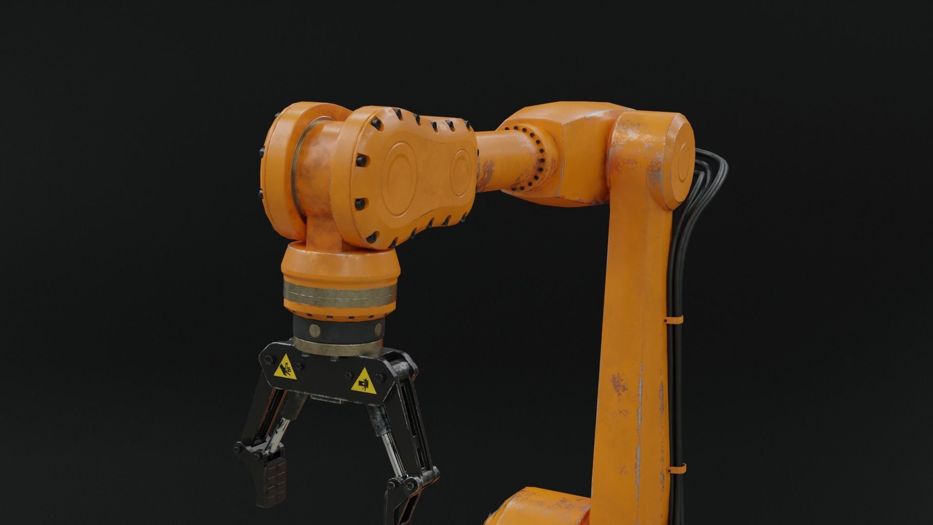 3D model Industrial robot arm dirty lowpoly VR / AR / low-poly rigged ...
