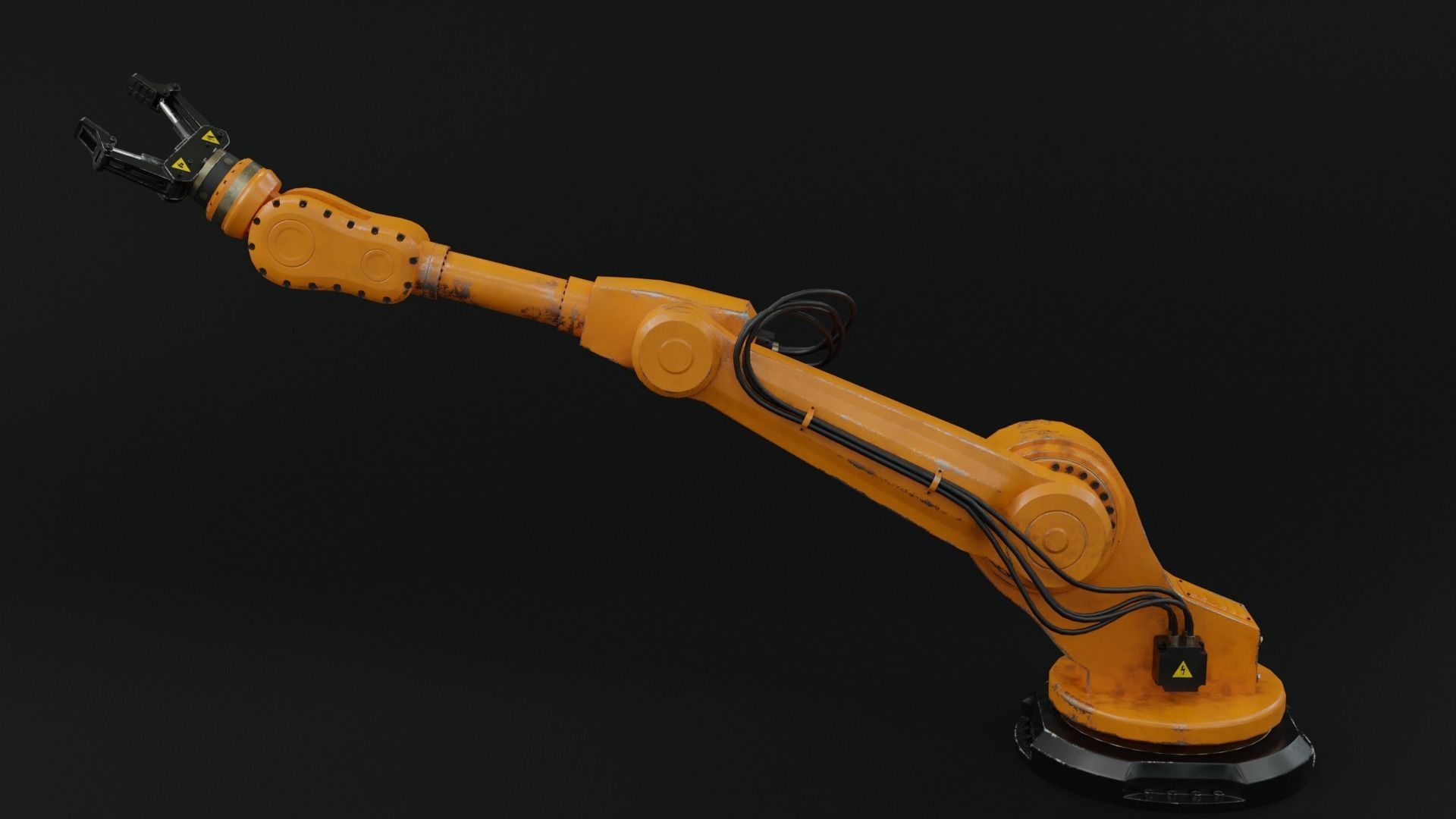 3D model Industrial robot arm dirty lowpoly VR / AR / low-poly rigged ...