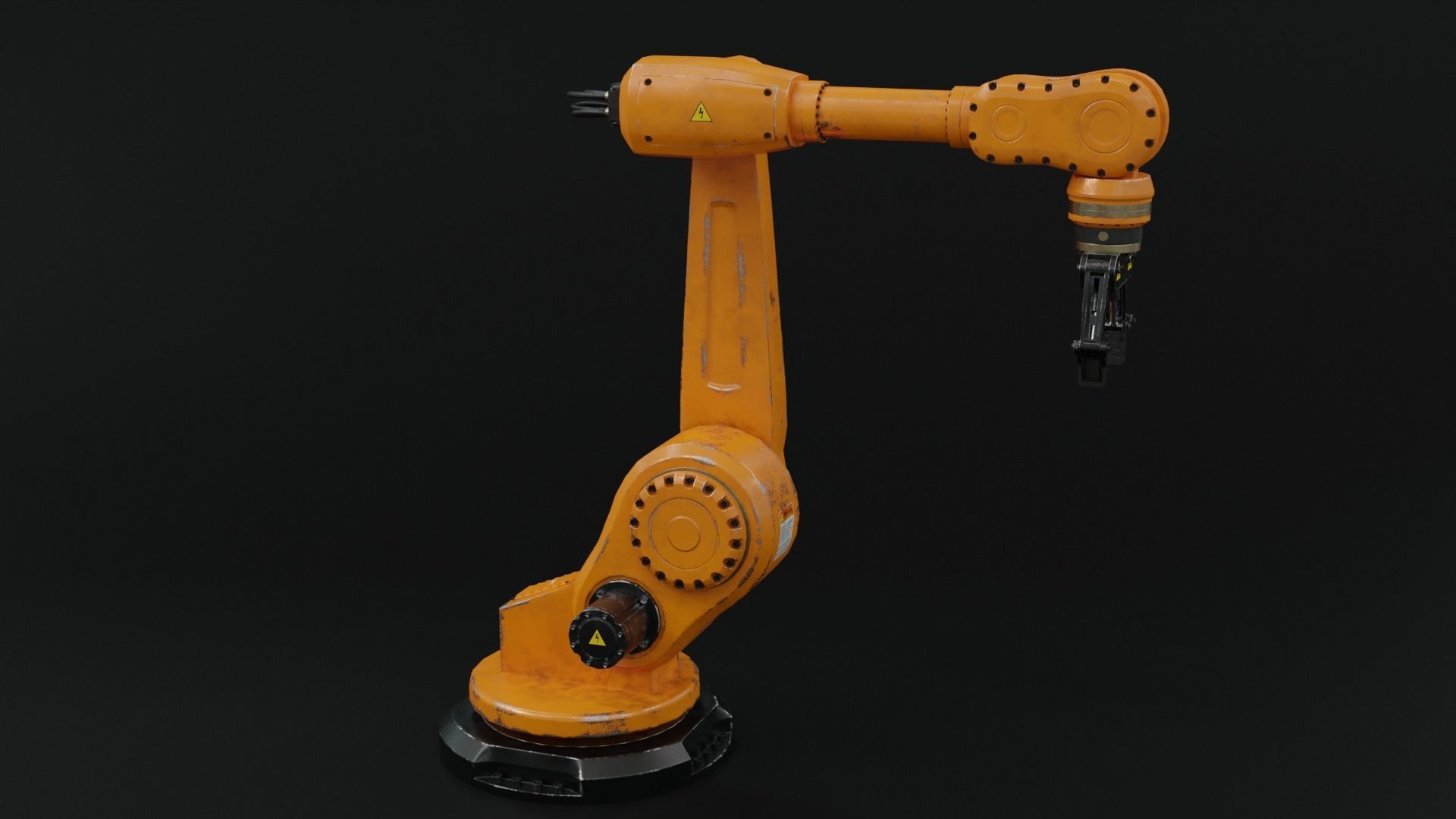 3D model Industrial robot arm dirty lowpoly VR / AR / low-poly rigged ...