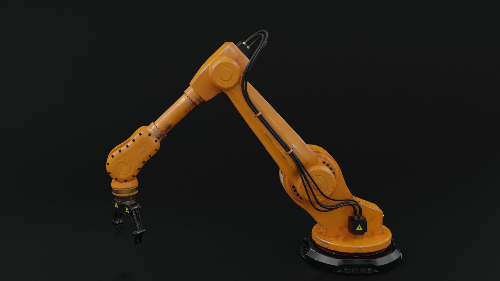 3D model Industrial robot arm dirty lowpoly VR / AR / low-poly rigged ...