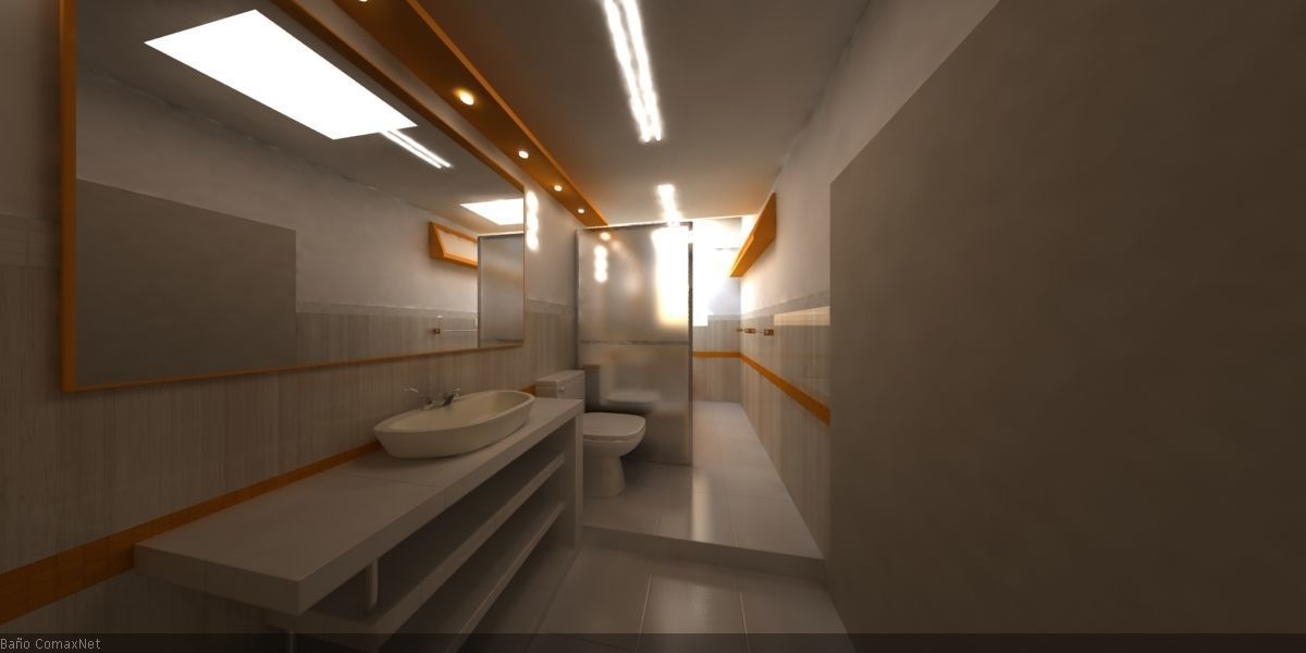 long bathroom design 3D model | CGTrader