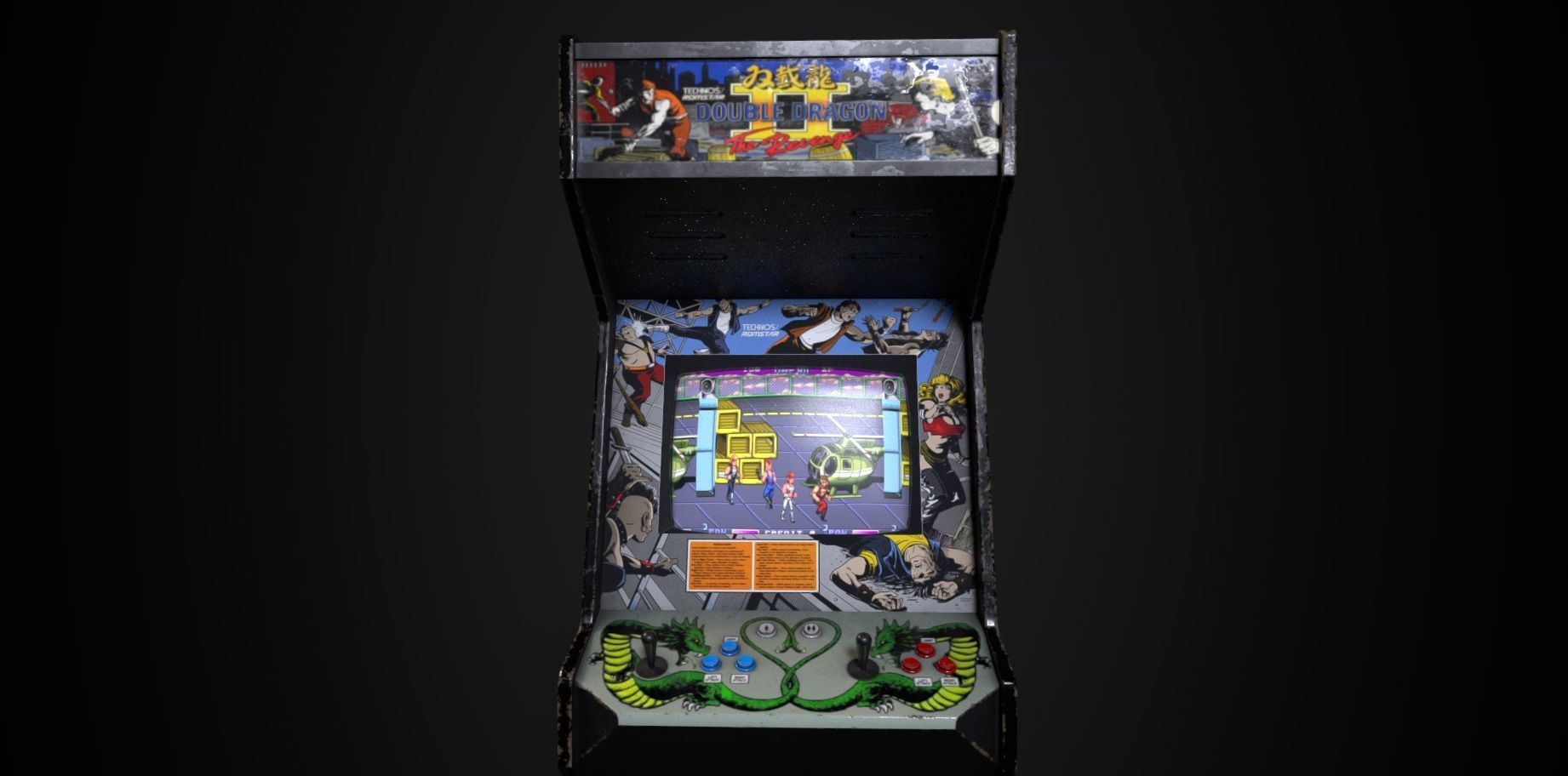 3D model Double Dragon 2 Arcade Machine VR / AR / low-poly | CGTrader