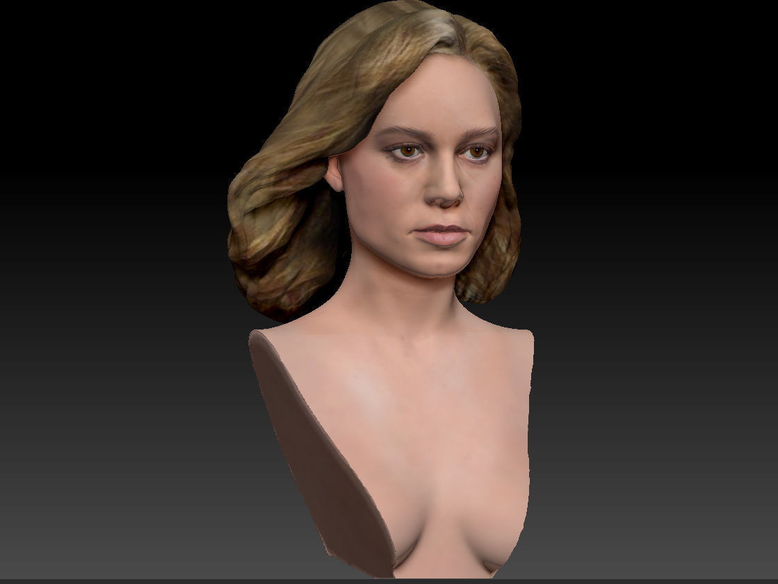 Brie Larson 3d model as Captain Marvel Carol Danvers bust 3D model 3D ...