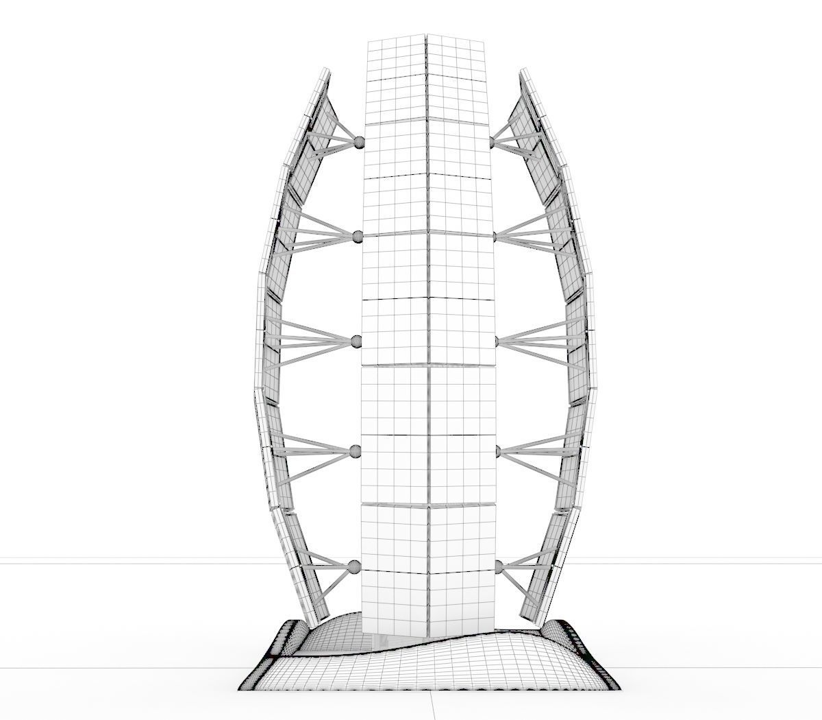 LED screens tower with structure 3D model | CGTrader