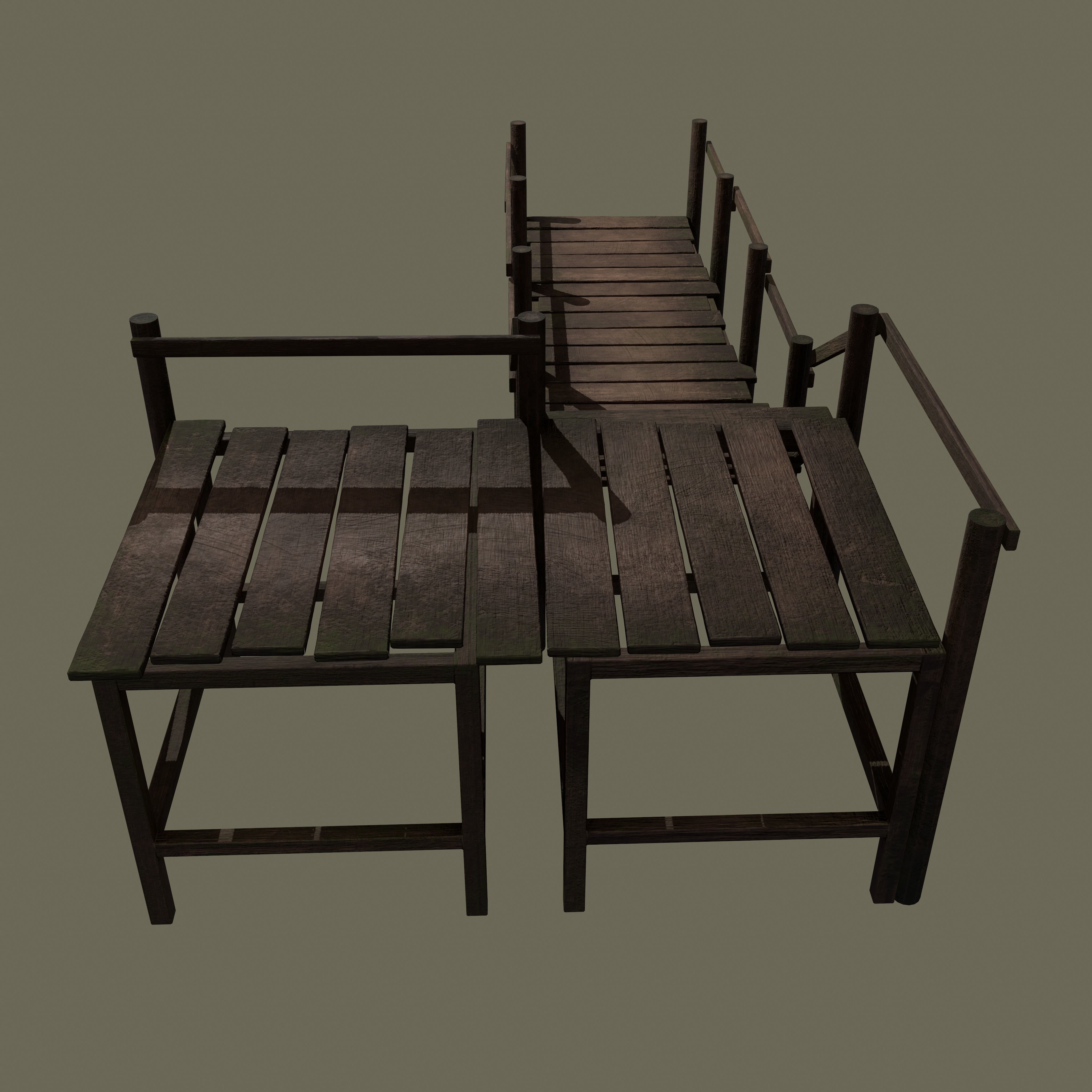 3D model Wooden Walkway VR / AR / low-poly | CGTrader