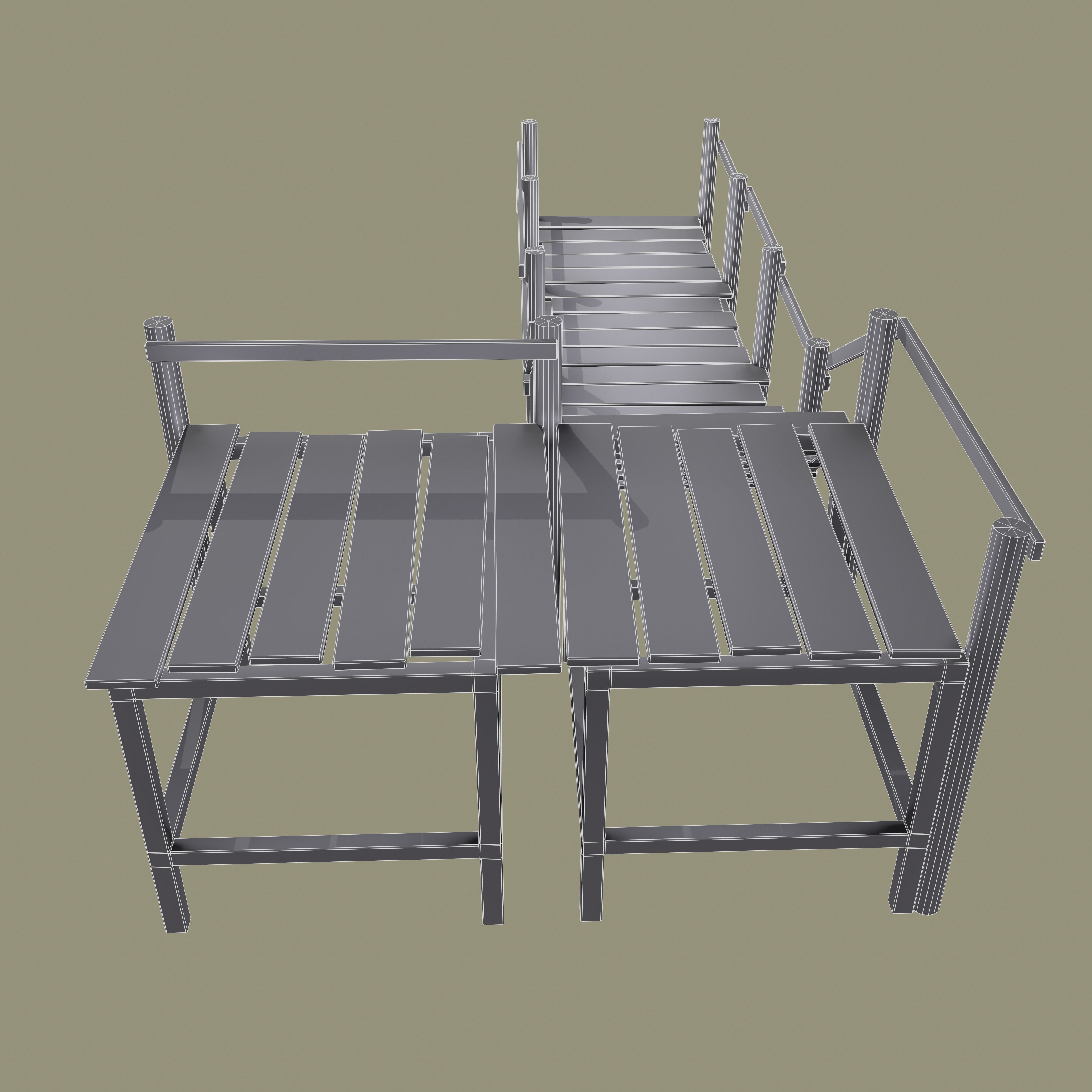 3D model Wooden Walkway VR / AR / low-poly | CGTrader
