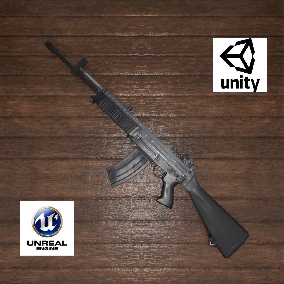 Stoner 63 ar 3D asset low-poly | CGTrader