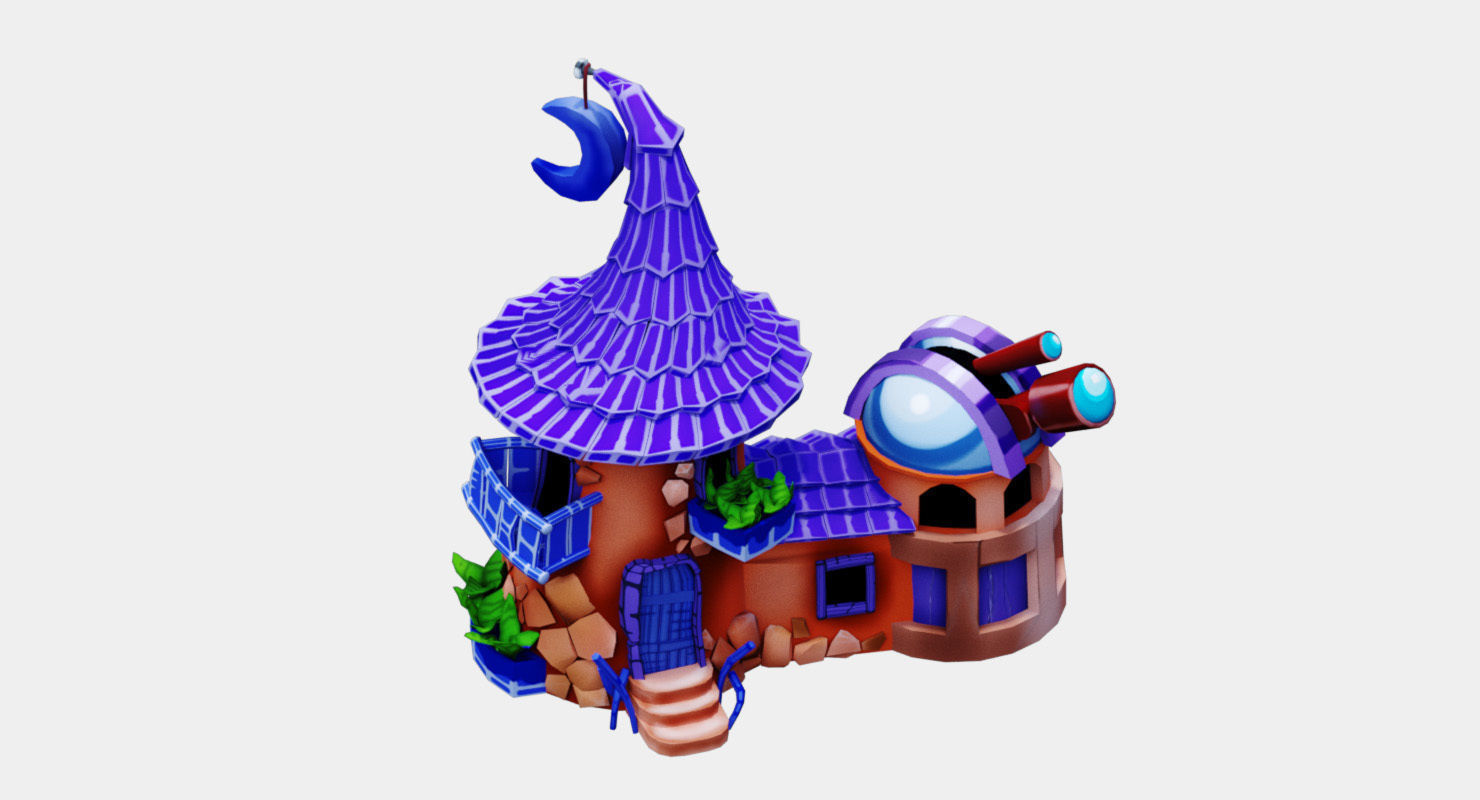 3D model Wizard House - RPG Medieval Low-poly 3D model VR / AR / low ...