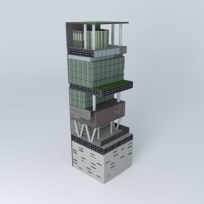 Antilia tall building free 3D model | CGTrader