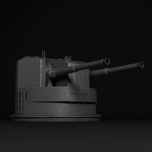 Warship Turret 3D model rigged | CGTrader