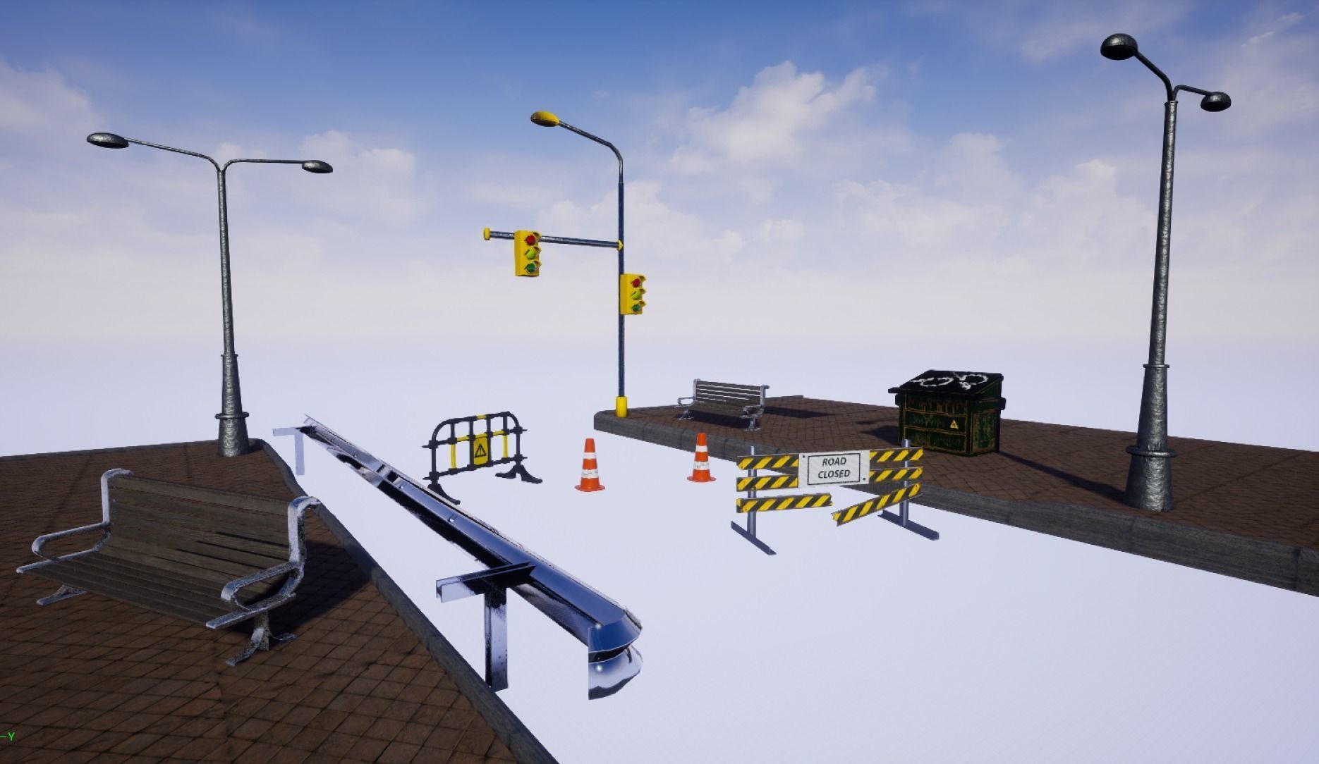 3D model Street Pack VR / AR / low-poly | CGTrader