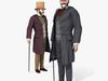 Victorian Gent - Rigged - 1 model 2 versions - Low Poly-rigged 3D model ...