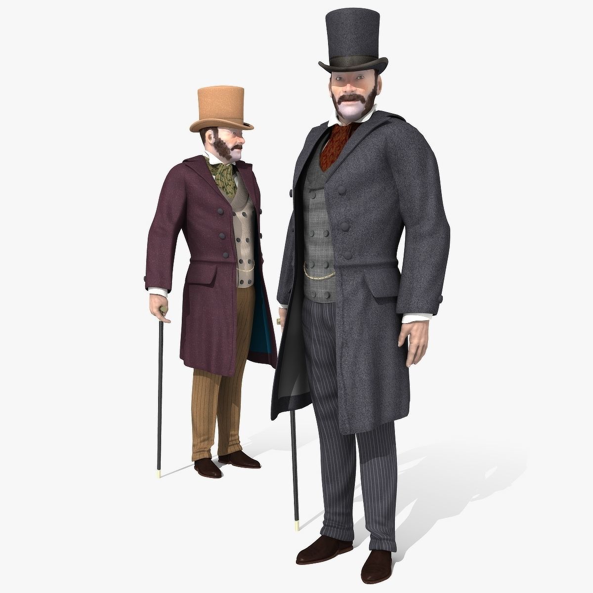 Victorian Gent - Rigged - 1 model 2 versions - Low Poly-rigged 3D model ...