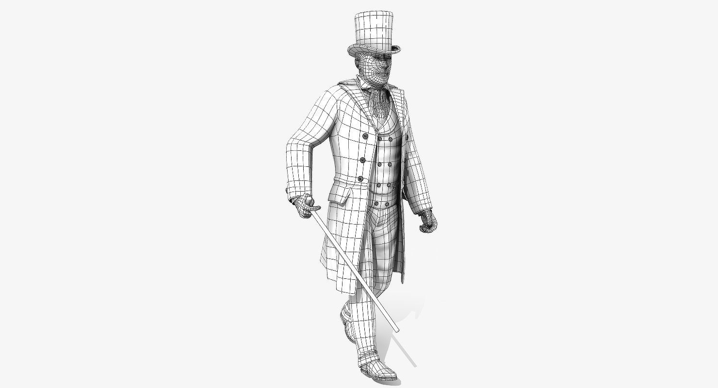 Victorian Gent - Rigged - 1 model 2 versions - Low Poly-rigged 3D model ...