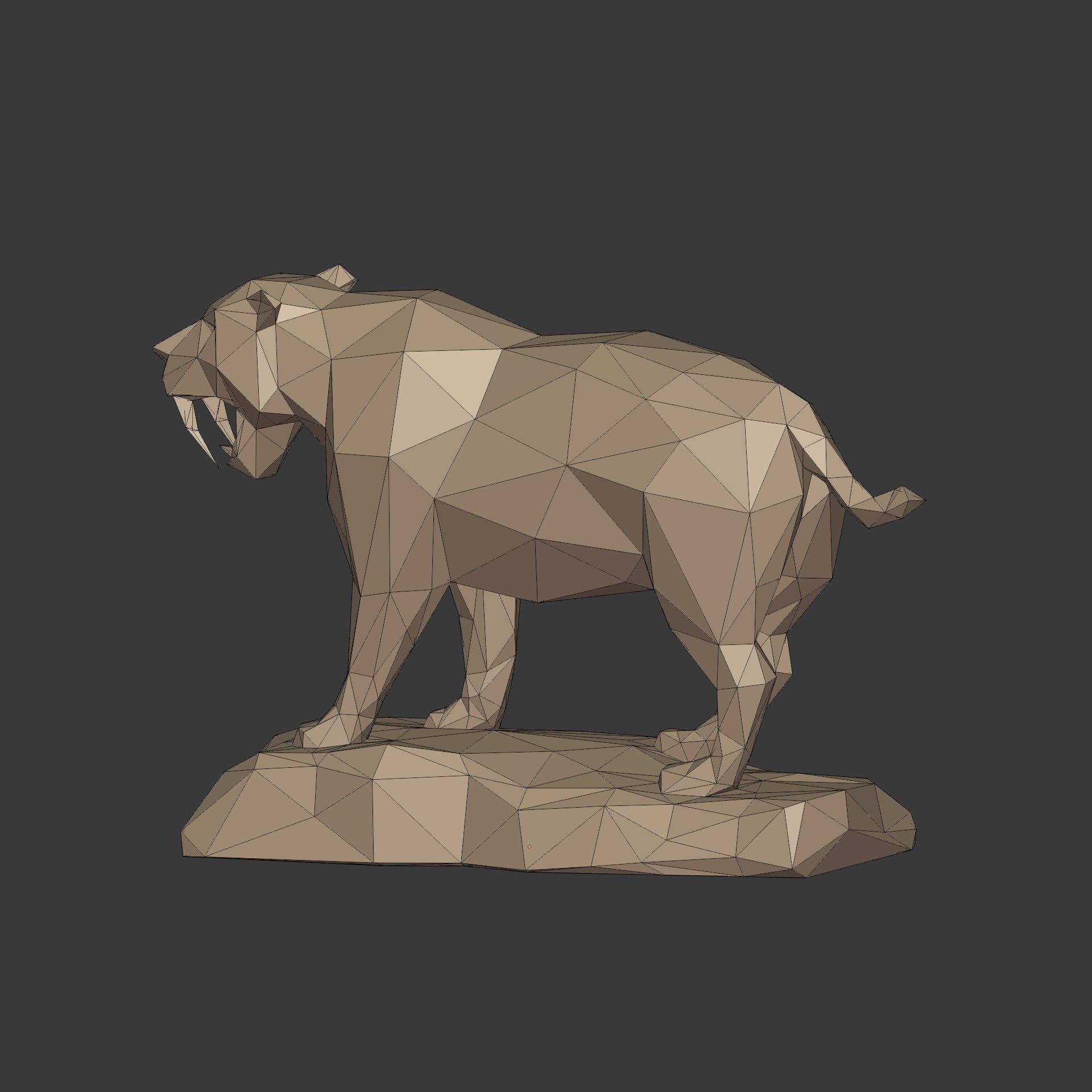 3D model Low Poly SaberTooth Tiger Statue - Ready for 3D Printing VR ...