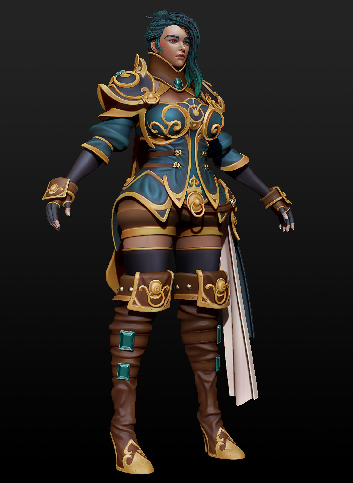 Combatant Girl 3D model | CGTrader