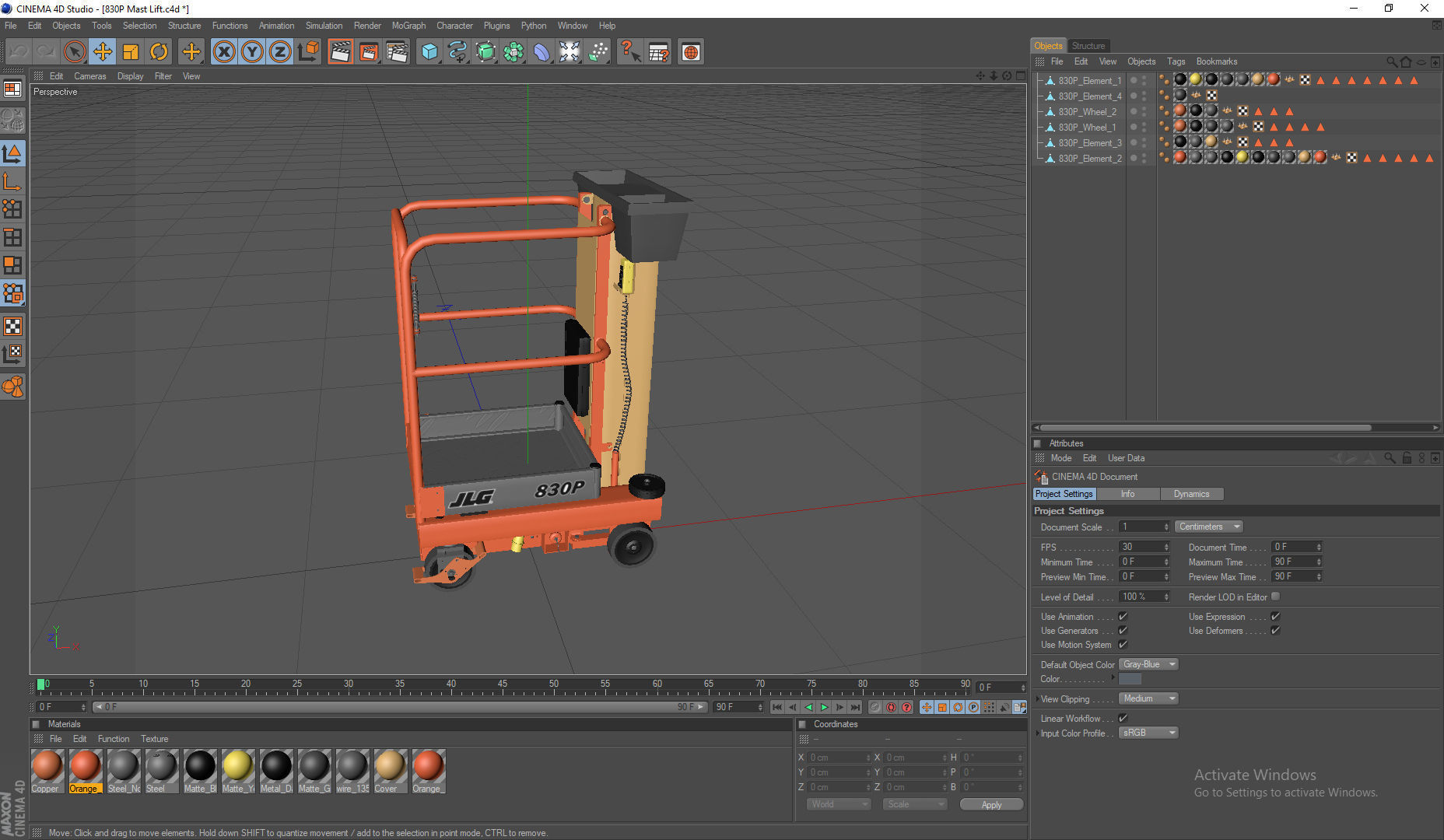 JLG 830P Push Around Mast Liff 3D model | CGTrader