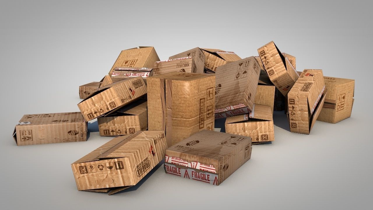 3D model Game Ready Cardboard Boxes VR / AR / low-poly rigged | CGTrader