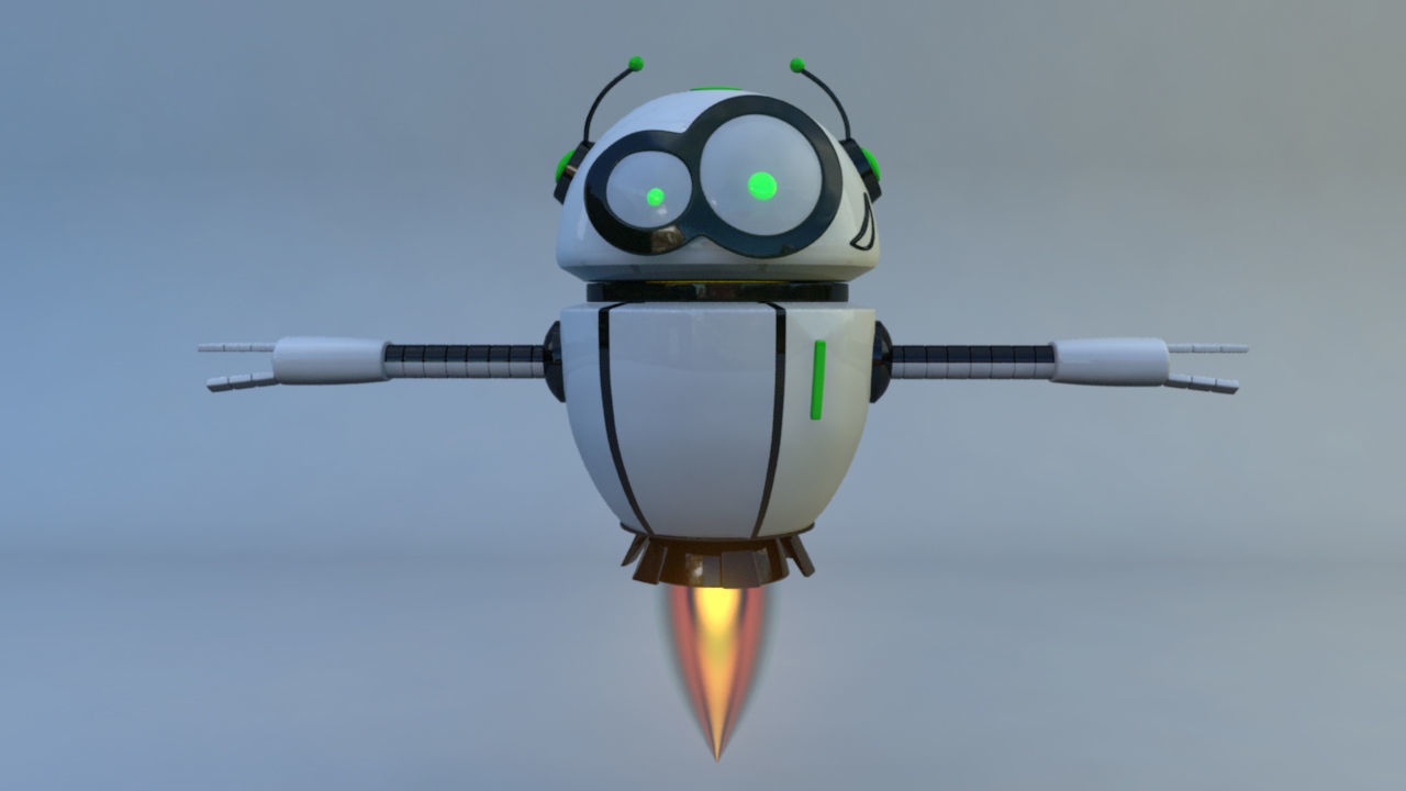 3D model Flying Robot Model VR / AR / low-poly OBJ MTL FBX MA MB