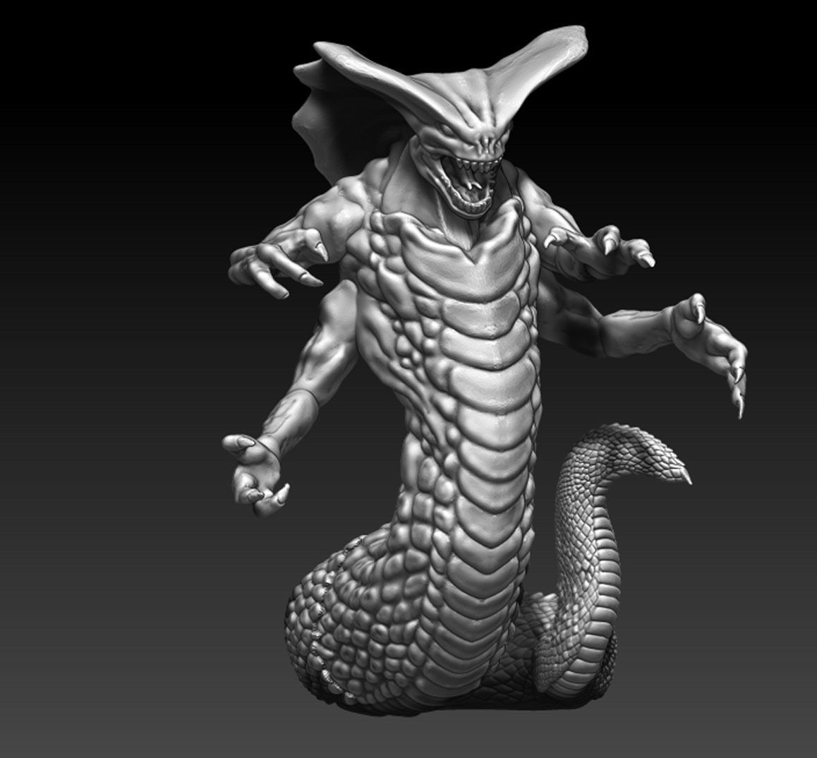 Naga 3D print model - 56 mm 3D model 3D printable | CGTrader