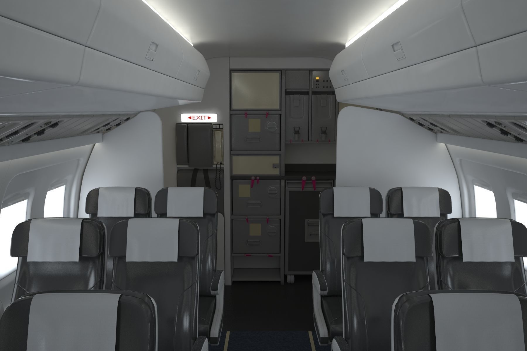 Airplane Cabin V3 3D model | CGTrader