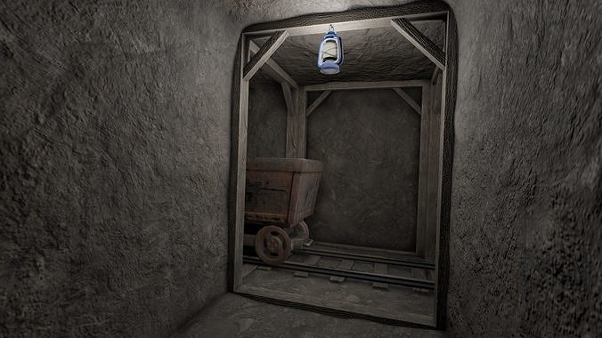 3D model Low Poly Modular Mine Shaft With PBR Materials VR / AR / low ...