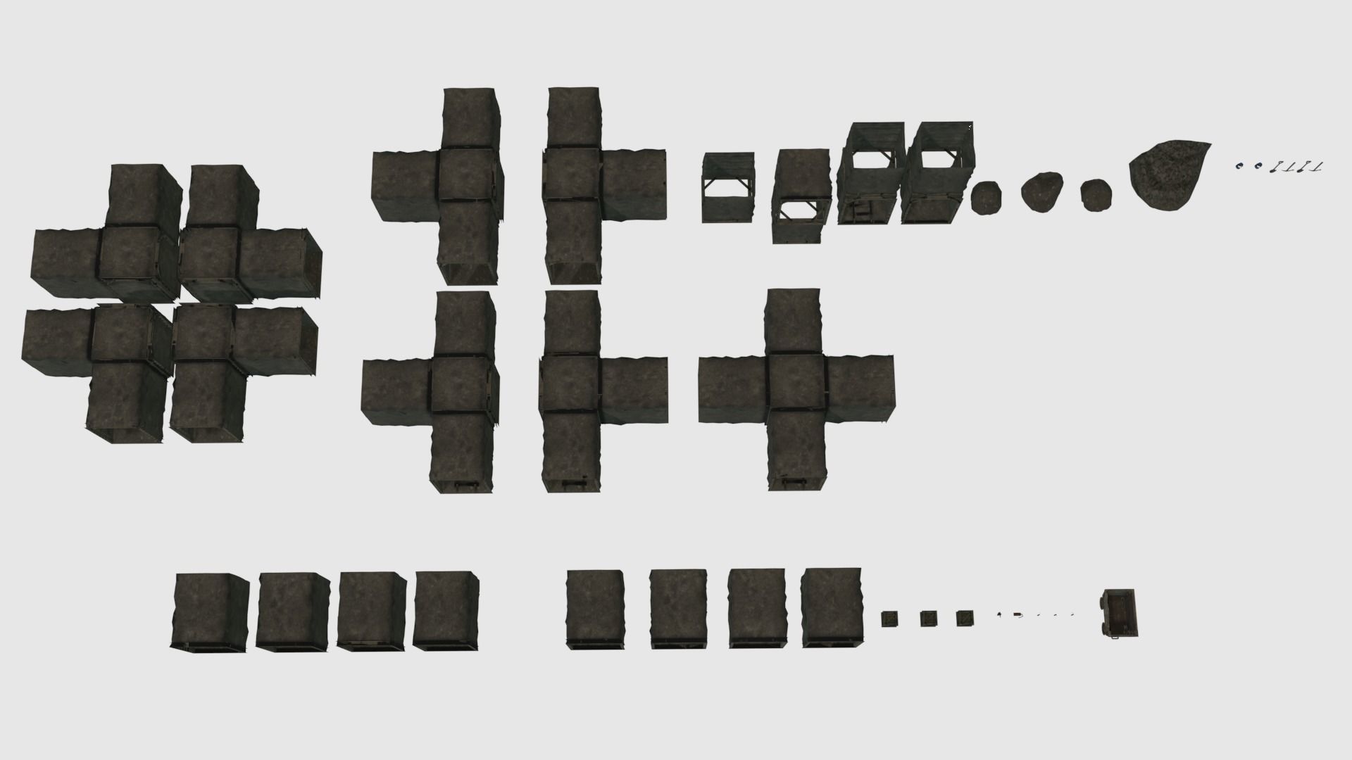 3D model Low Poly Modular Mine Shaft With PBR Materials VR / AR / low ...