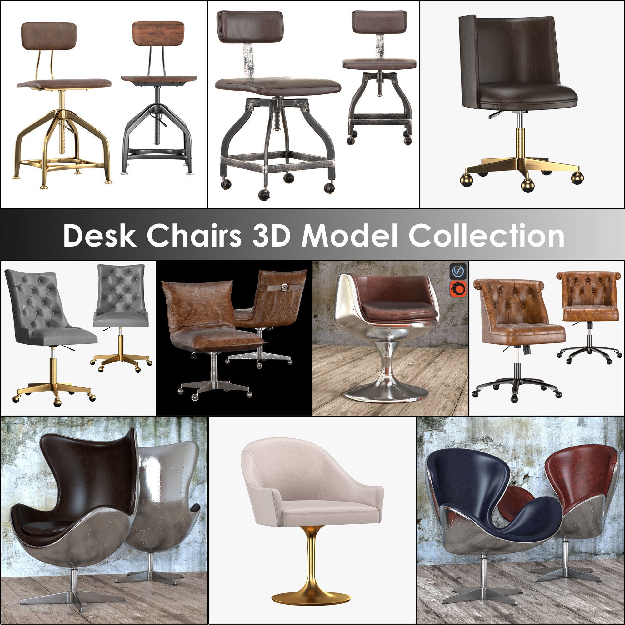 3D Desk Chairs | CGTrader