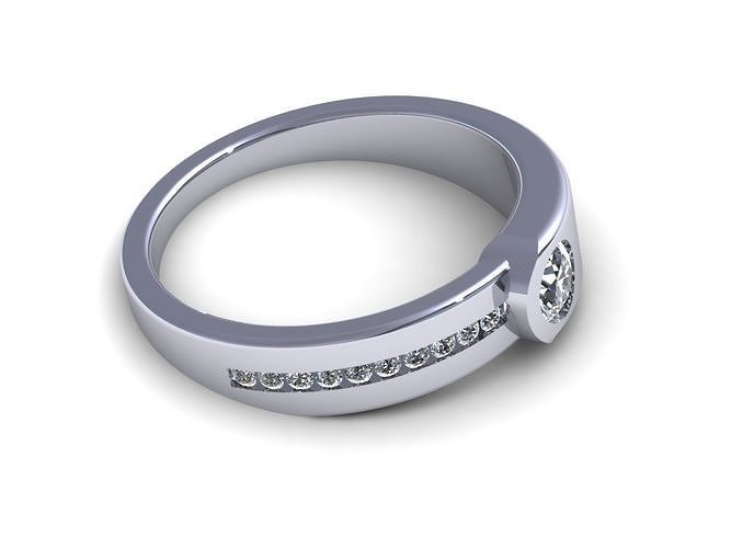 One Stone Wedding Ring AI000210R 3D model 3D printable | CGTrader