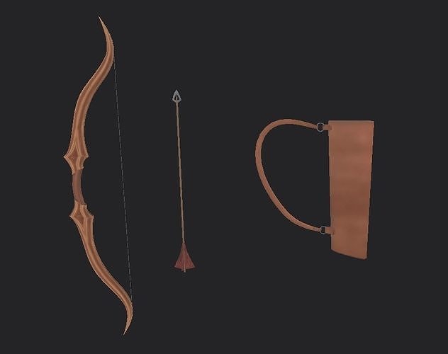 3D model Bow Set Low Poly VR / AR / low-poly | CGTrader