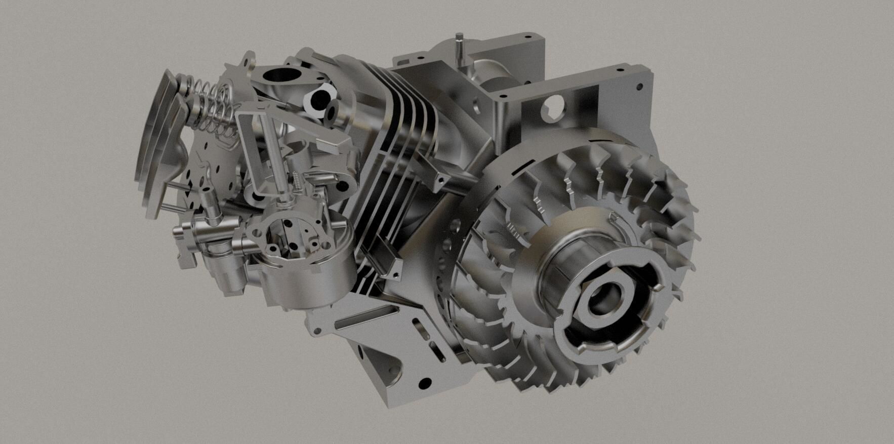 Four-stroke engine 3D model | CGTrader