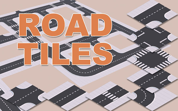 3D model Low Poly Road Tiles VR / AR / low-poly | CGTrader