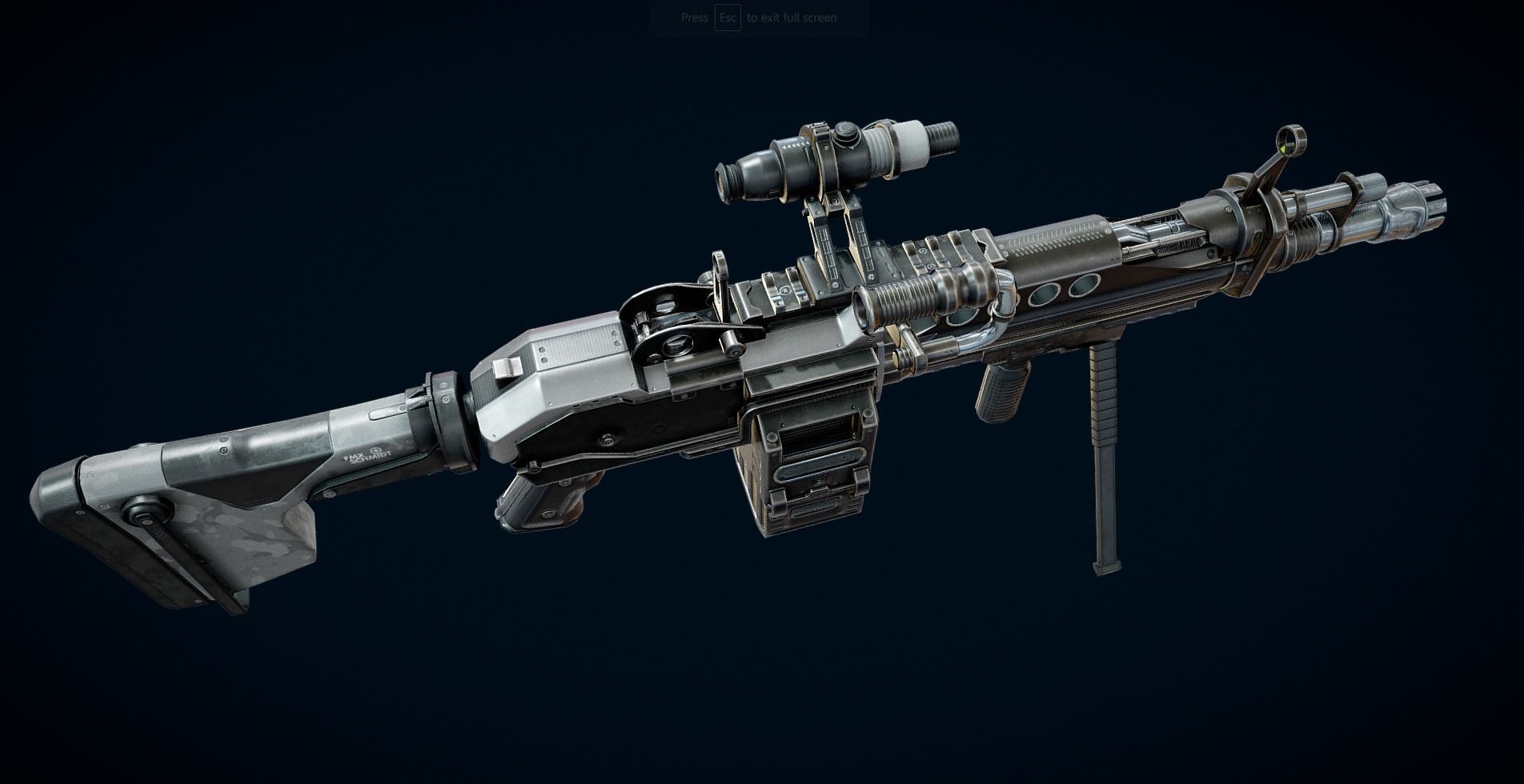 3D model Futuristic Machine Gun VR / AR / low-poly | CGTrader