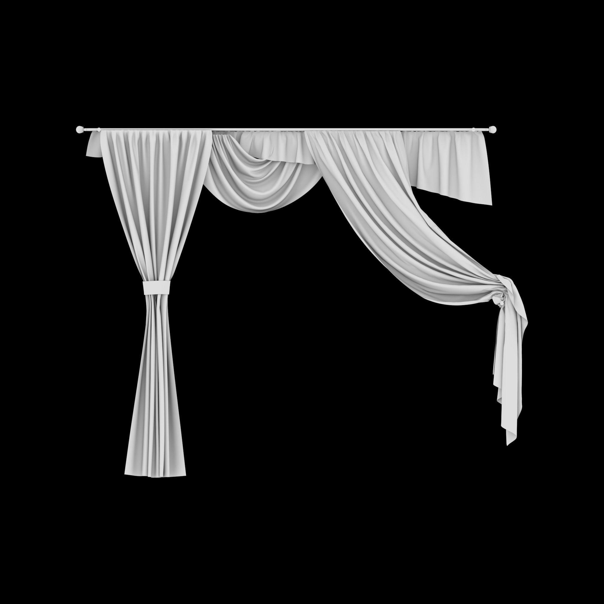 Window Curtains free VR / AR / low-poly 3D model | CGTrader