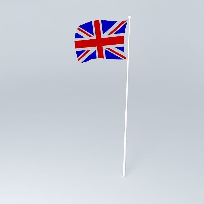 union jack flag on pole free 3D model | CGTrader