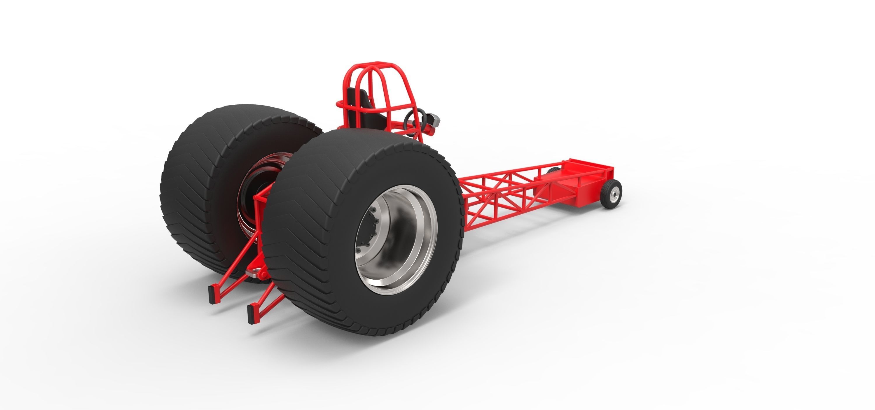 Chassis of pulling tractor 3D model | CGTrader