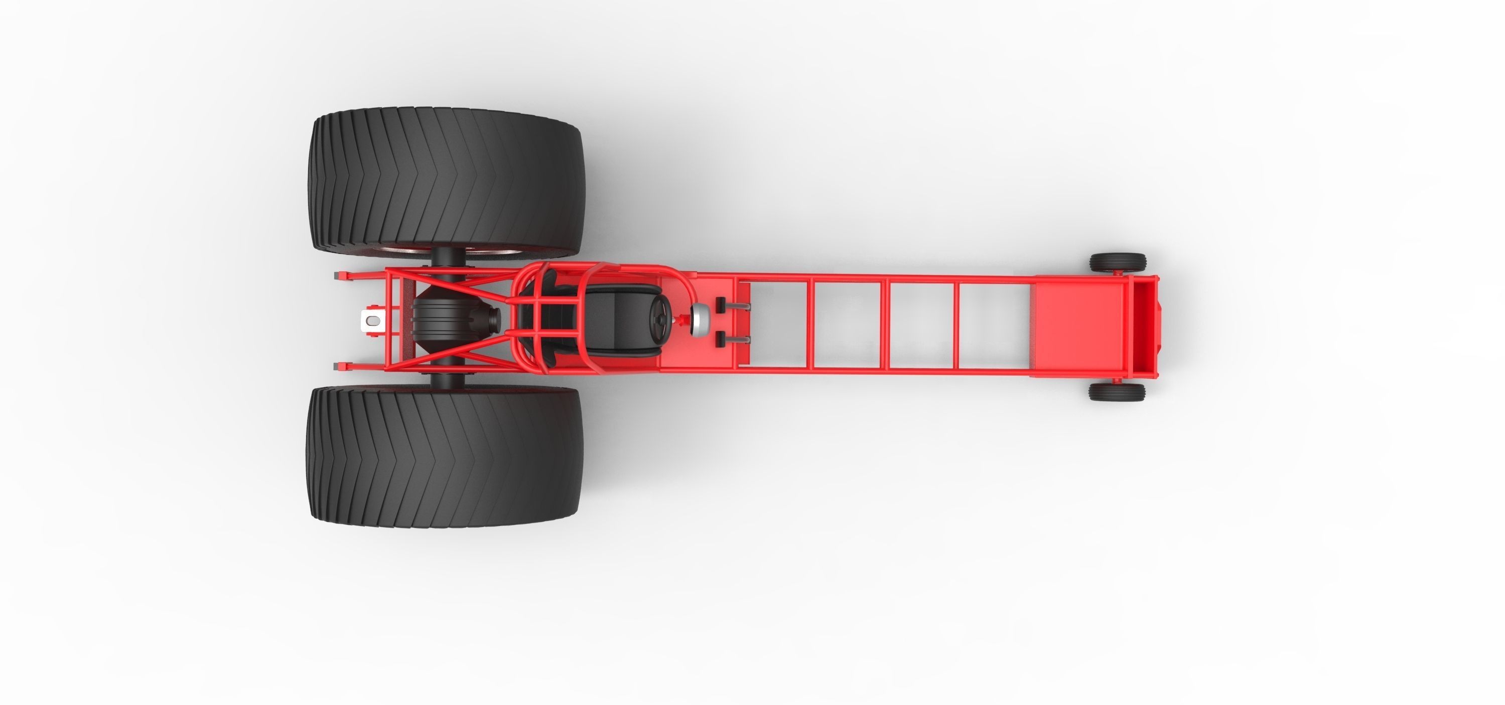 Chassis of pulling tractor 3D model | CGTrader