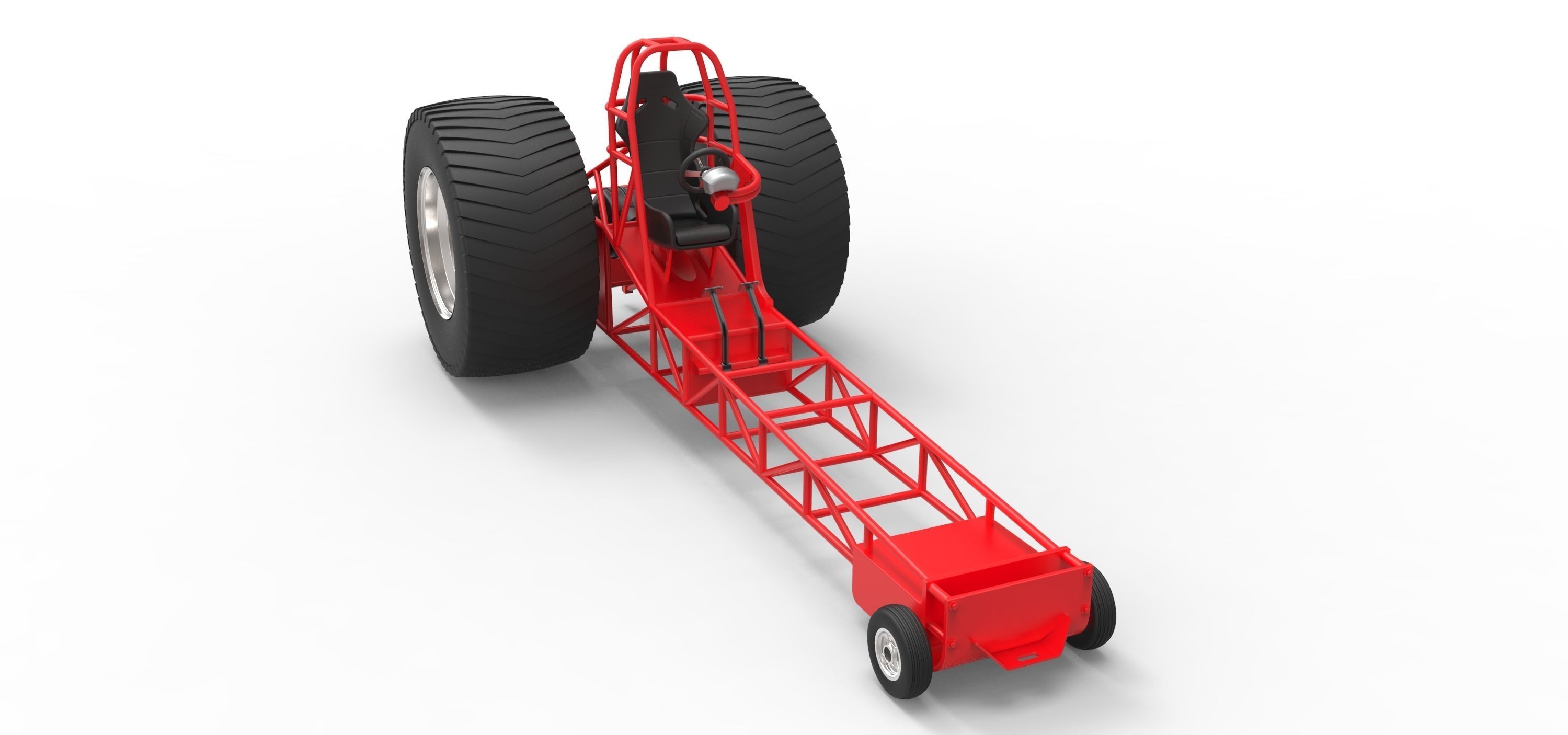 Chassis of pulling tractor 3D model | CGTrader