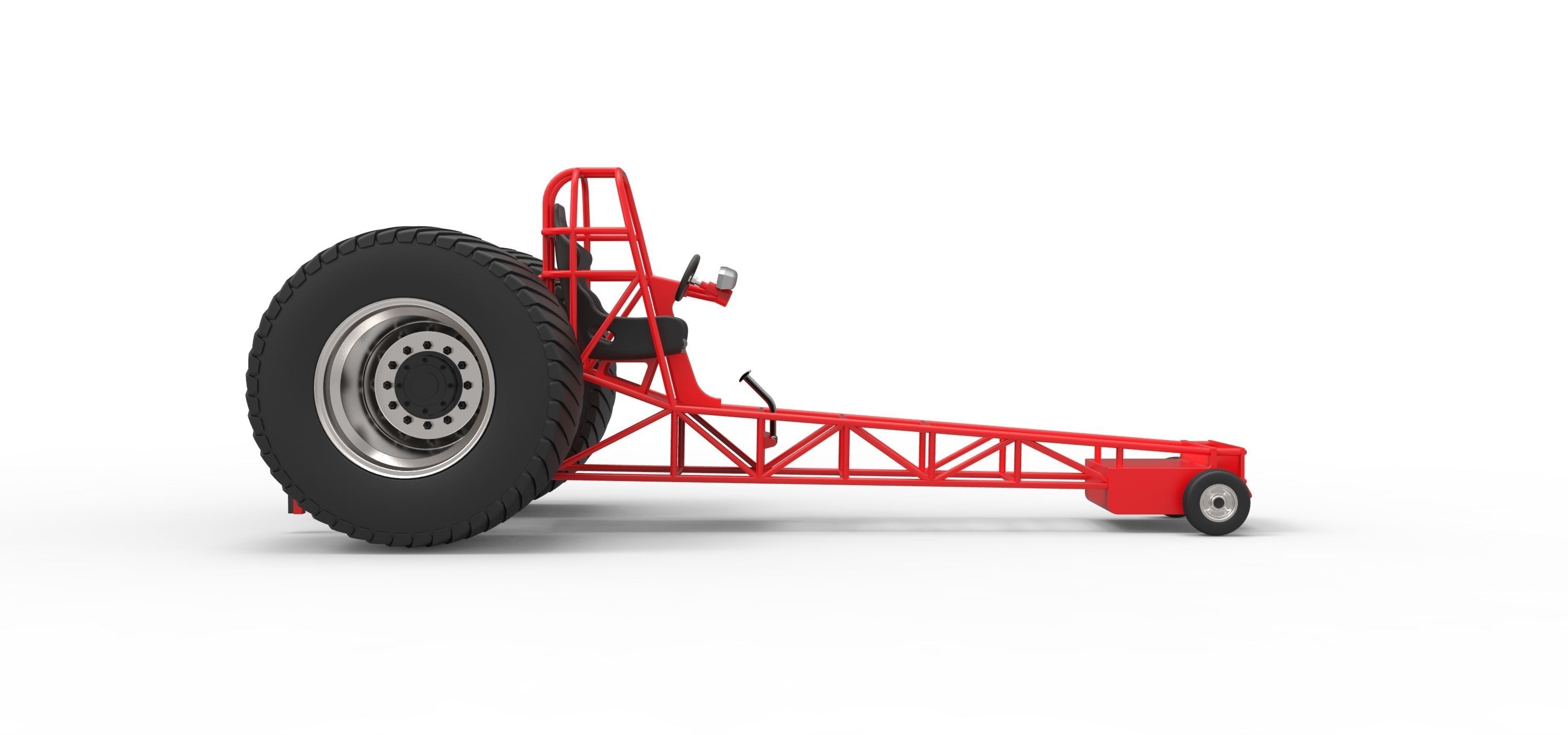Chassis of pulling tractor 3D model | CGTrader