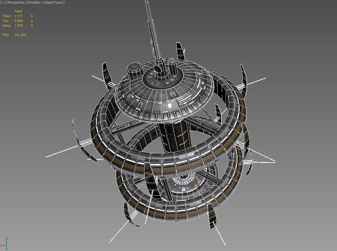 3D model Space Station Low Poly 5 VR / AR / low-poly | CGTrader