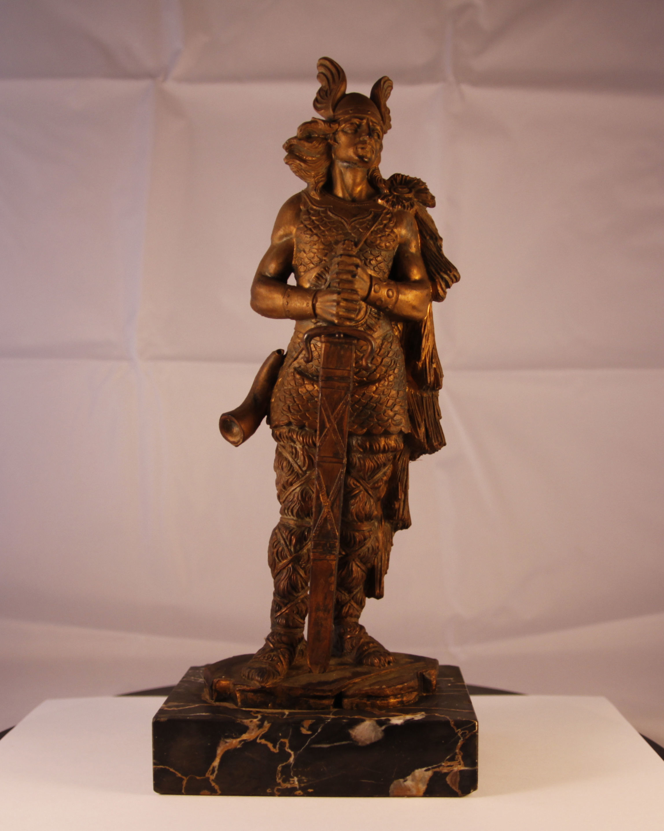 Gallic barbarian warrior statue free 3D model rigged | CGTrader