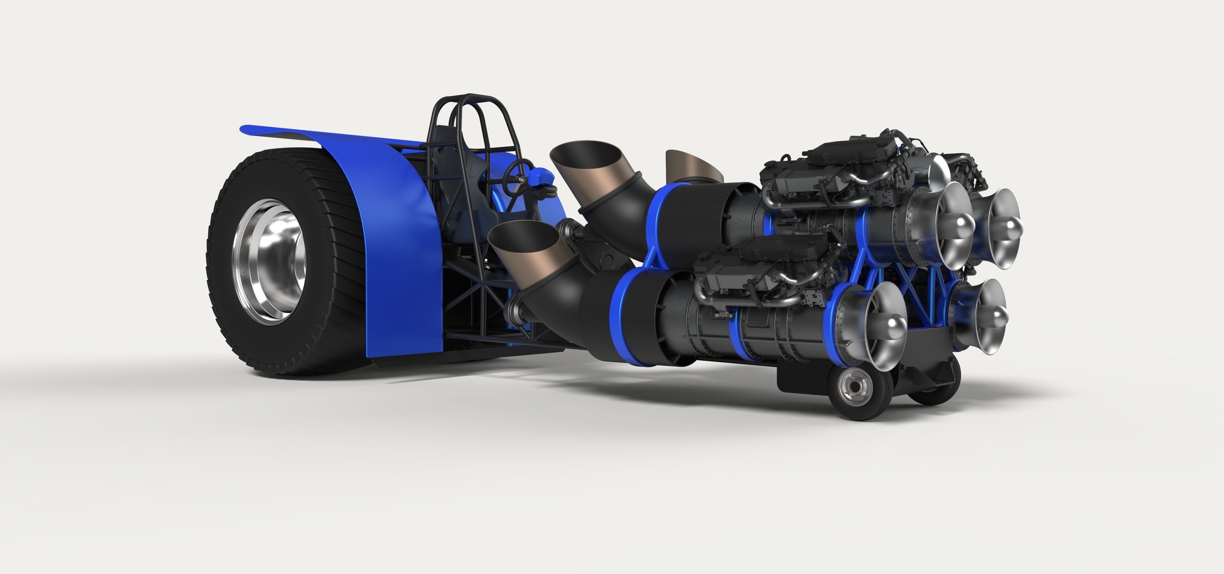 Jet pulling tractor 2 3D model | CGTrader