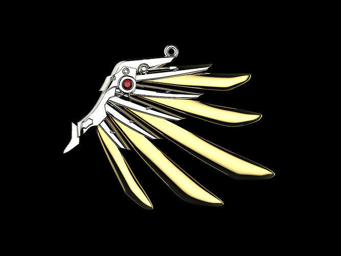 Necklace Mercy wing overwatch 3d printable model Anime jewelry 3D model ...