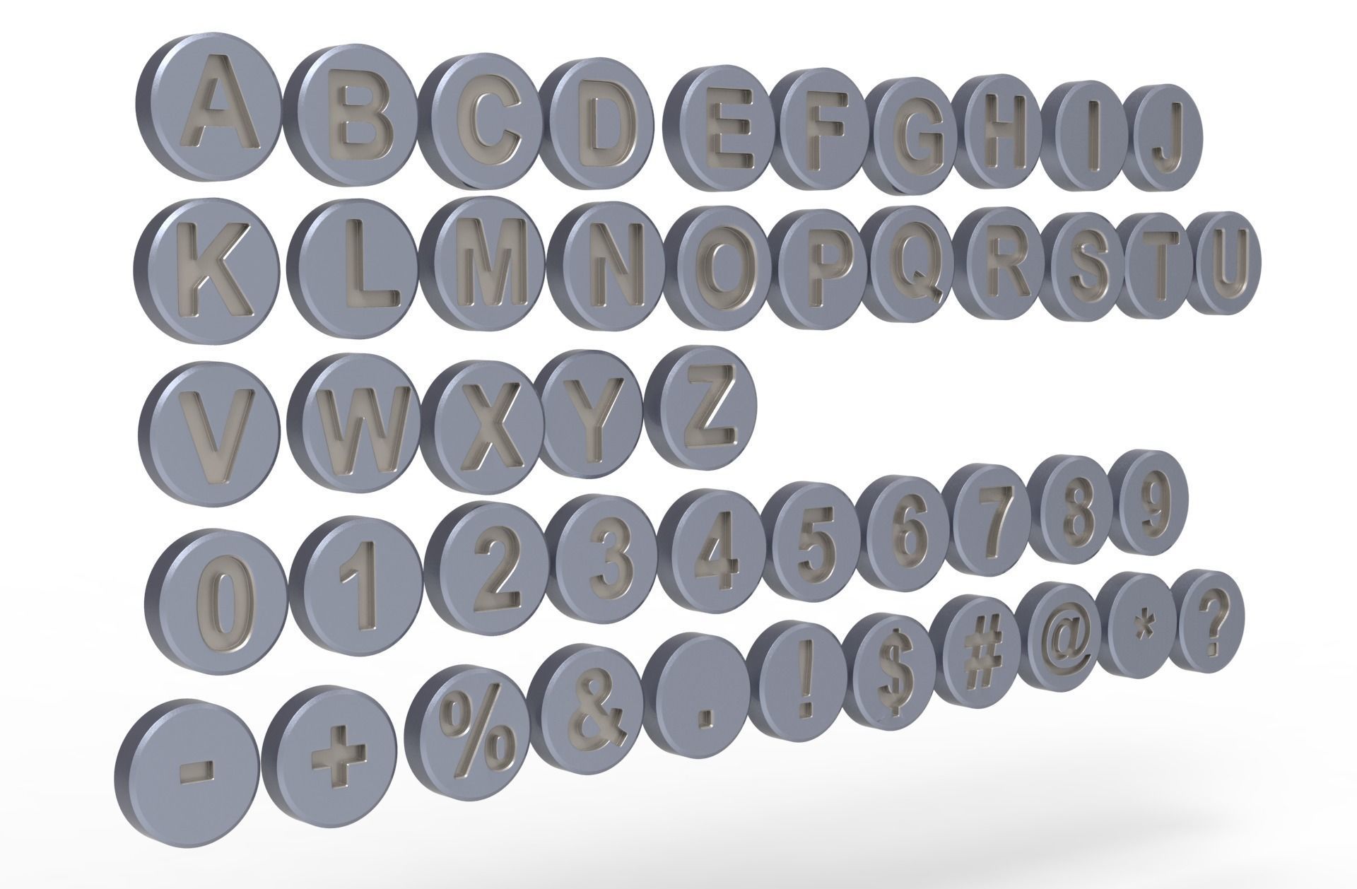 English Letters 3D model in round shape 3D model | CGTrader