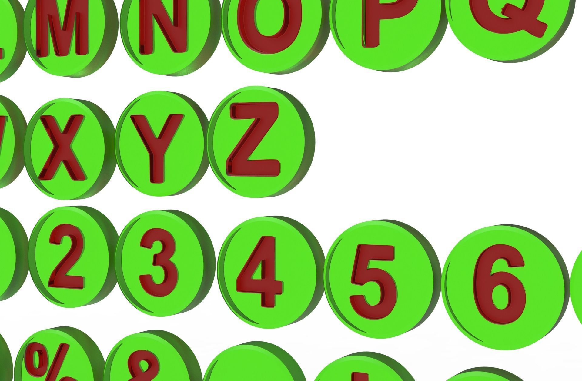 English Letters 3D model in round shape 3D model | CGTrader